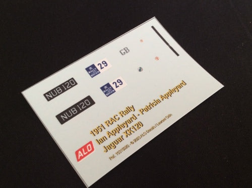 1951 RAC RALLY #29 JAGUAR XK120 IAN APPLEYARD/PATRICIA APPLEYARD 1:43 ...